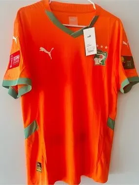 Puma | Shirts | Puma Mens Orange Cte Divoire Football Jersey With Green ...